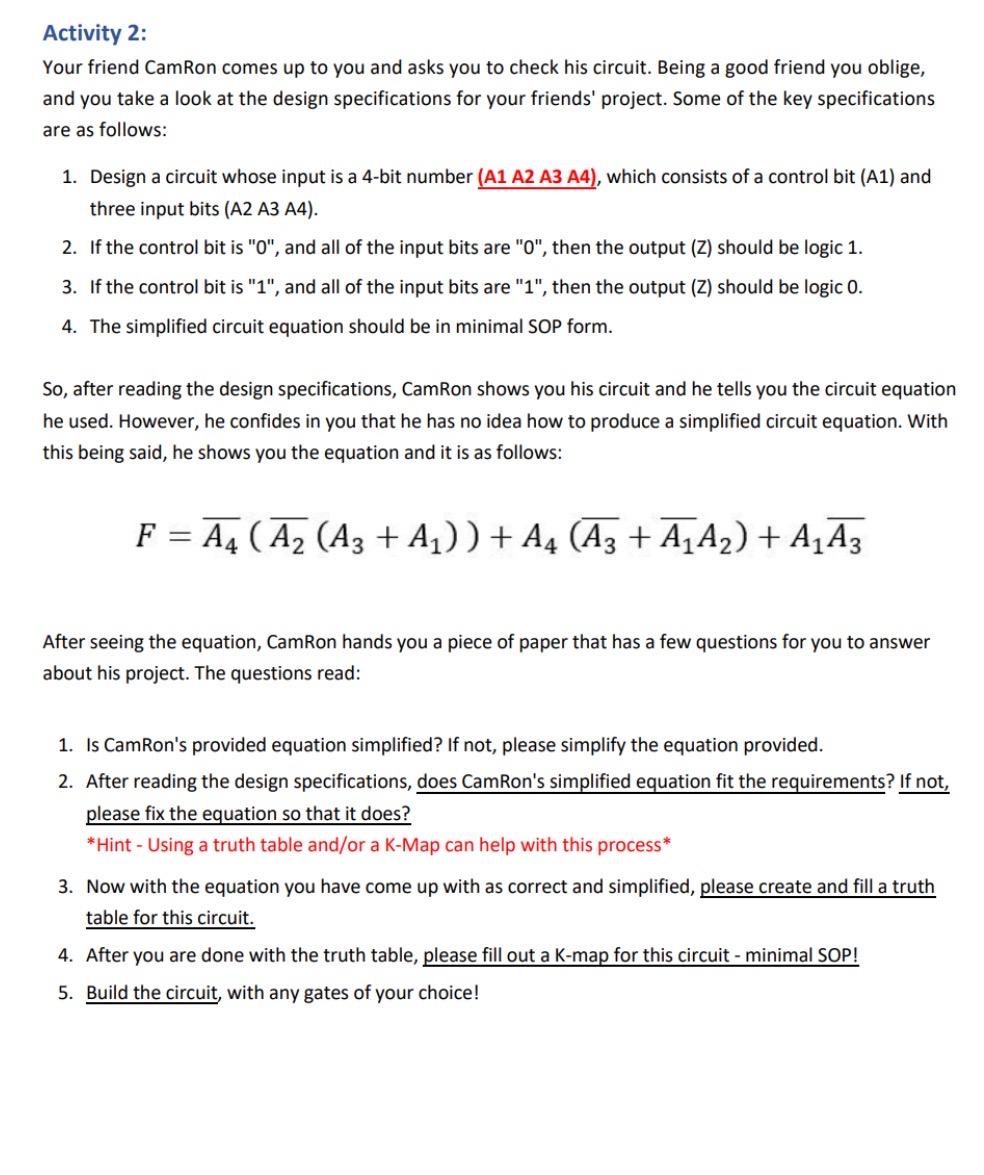 Solved Karnaugh Map The Karnaugh map (KM or K-map) is a | Chegg.com