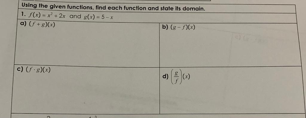 Solved Using The Given Functions Find Each Function And 5691