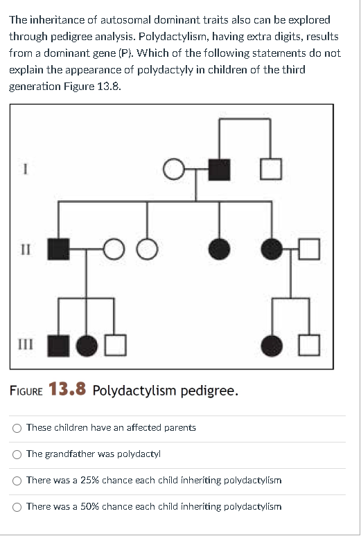 Solved The inheritance of autosomal dominant traits also can | Chegg.com