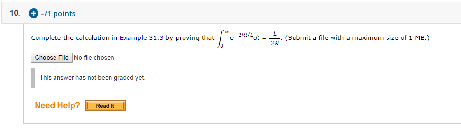 Solved 10. +-/1 points Complete the calculation in Example | Chegg.com