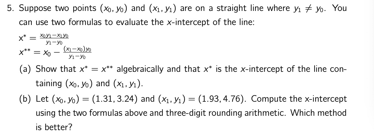 Solved Suppose two points (x0,y0) and (x1,y1) are on a | Chegg.com