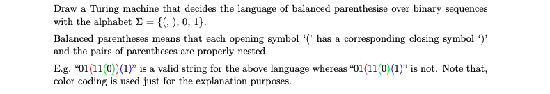 Solved Draw a Turing machine that decides the language of | Chegg.com