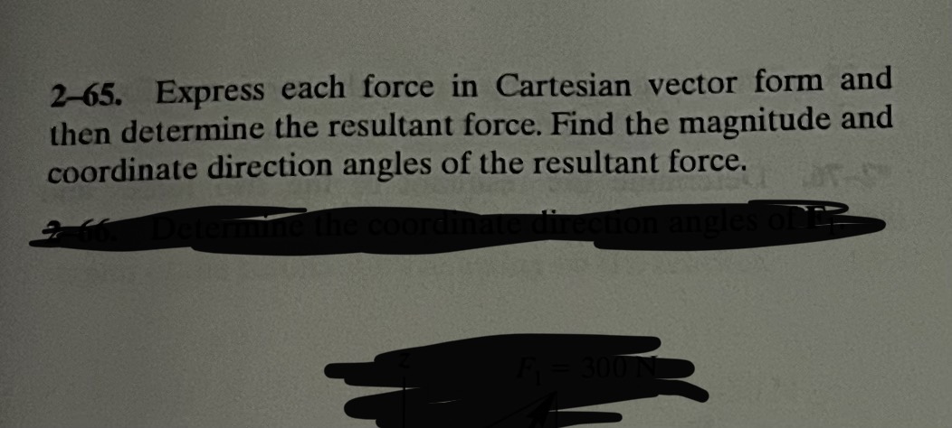 2-65. Express each force in Cartesian vector form and | Chegg.com
