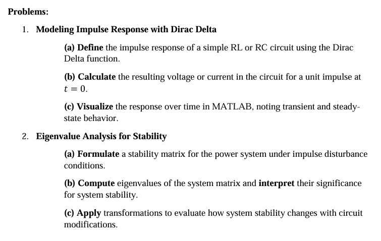 Solved Problems:Modeling Impulse Response with Dirac | Chegg.com
