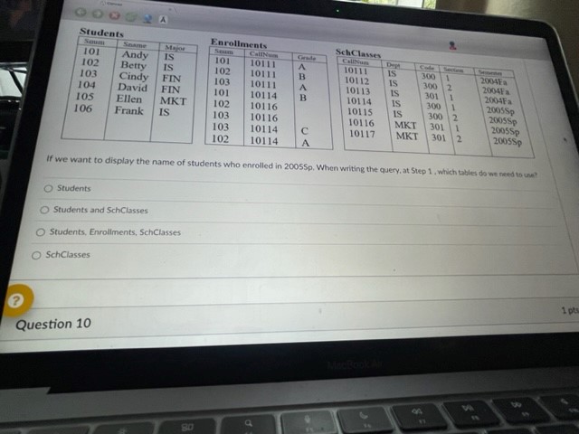 Solved Student:If we want to display the name of students | Chegg.com