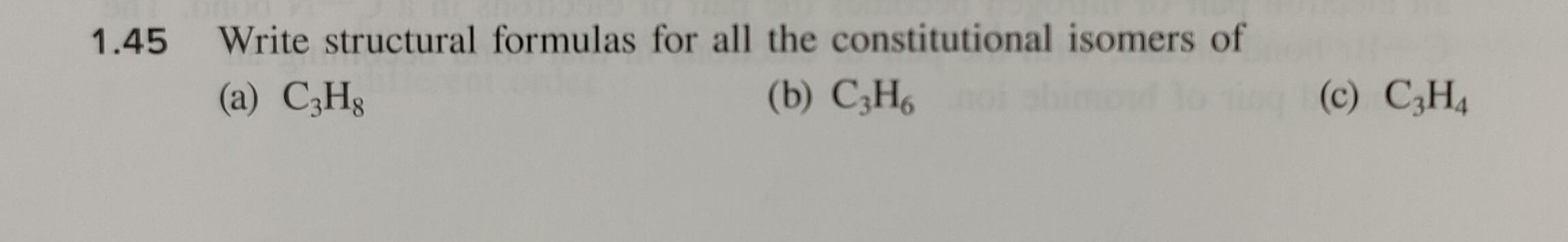 Solved 1.45 Write structural formulas for all the | Chegg.com