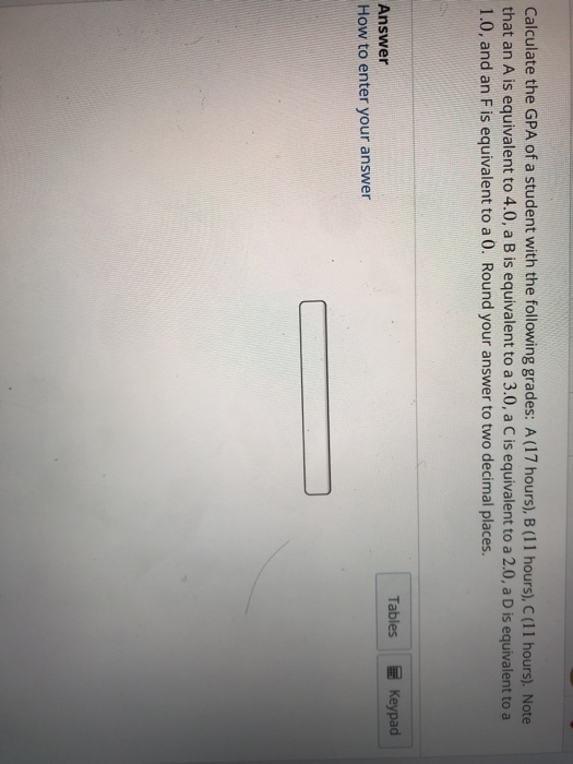 Solved Calculate The GPA Of A Student With The Following Chegg