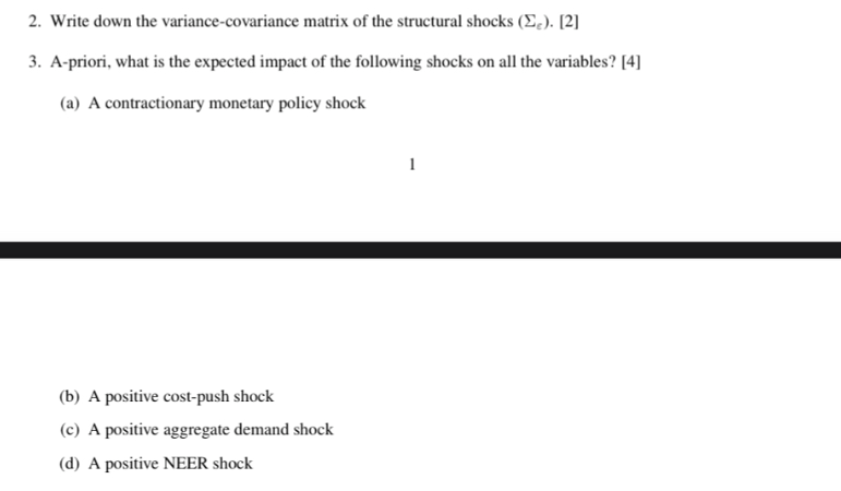 Solved 2 Write Down The Variance Covariance Matrix Of The