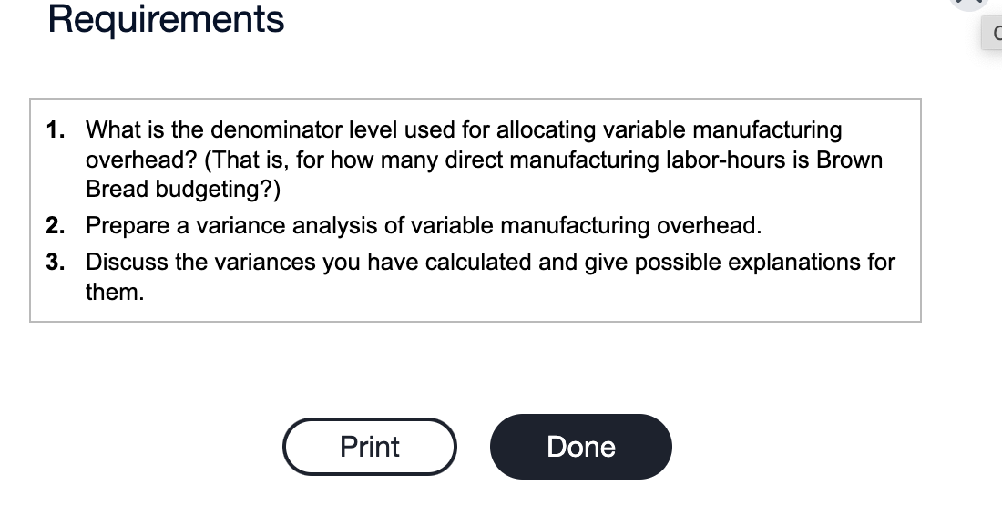 Solved Requirement 1. What is the denominator level used for | Chegg.com