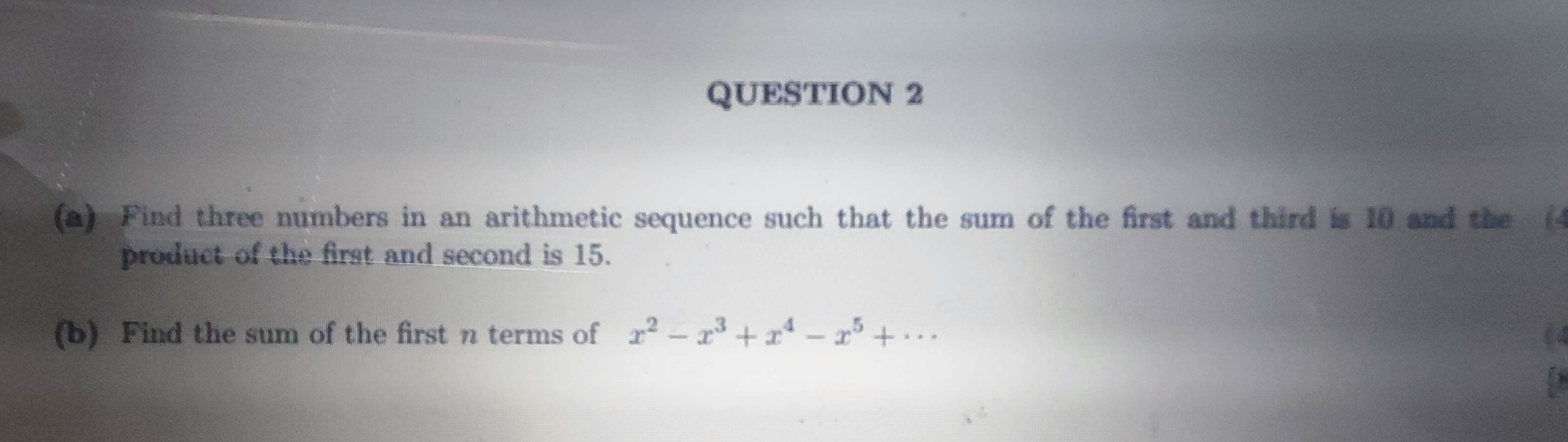 Solved (a) Find three numbers in an arithmetic sequence such | Chegg.com