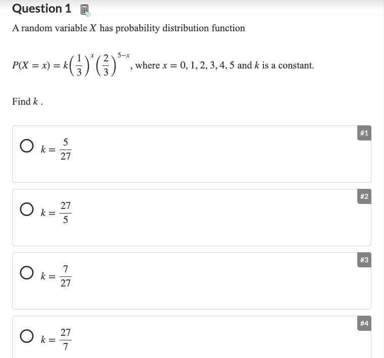 Solved Question 1 2 A random variable X has probability | Chegg.com