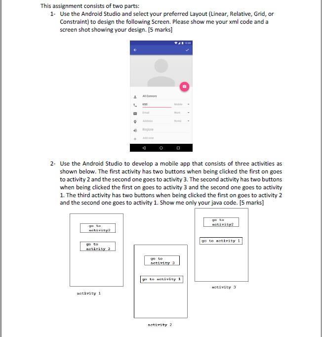 This assignment consists of two parts: 1. Use the | Chegg.com