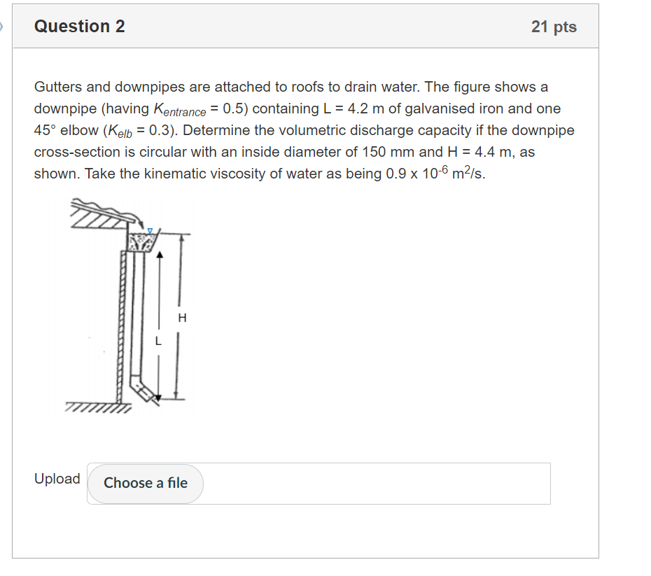 Solved Question 2 21 pts Gutters and downpipes are attached | Chegg.com