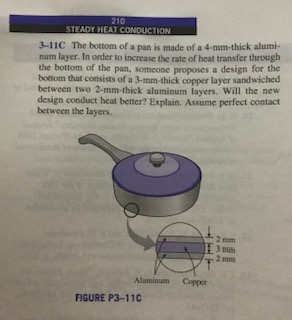 Solved 210 STEADY HEAT CONDUCTION 3-11C The bottom of a pan | Chegg.com