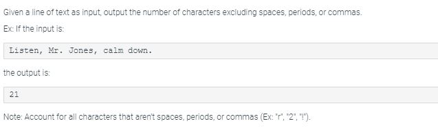 Solved Given A Line Of Text As Input Output The Number Of