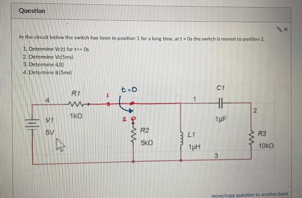 Solved In the circuit below the switch has been in position | Chegg.com