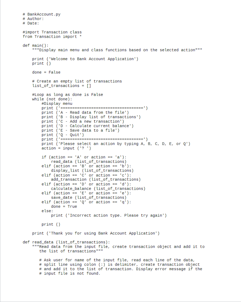 Solved In this lab we will create an application to keep | Chegg.com