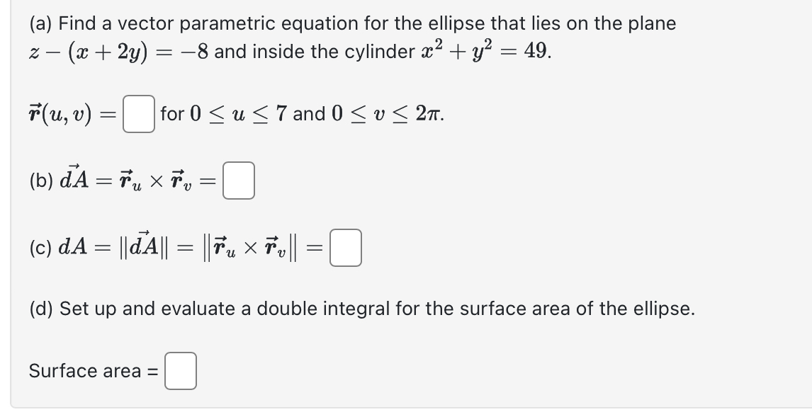 Solved (a) ﻿Find a vector parametric equation for the | Chegg.com