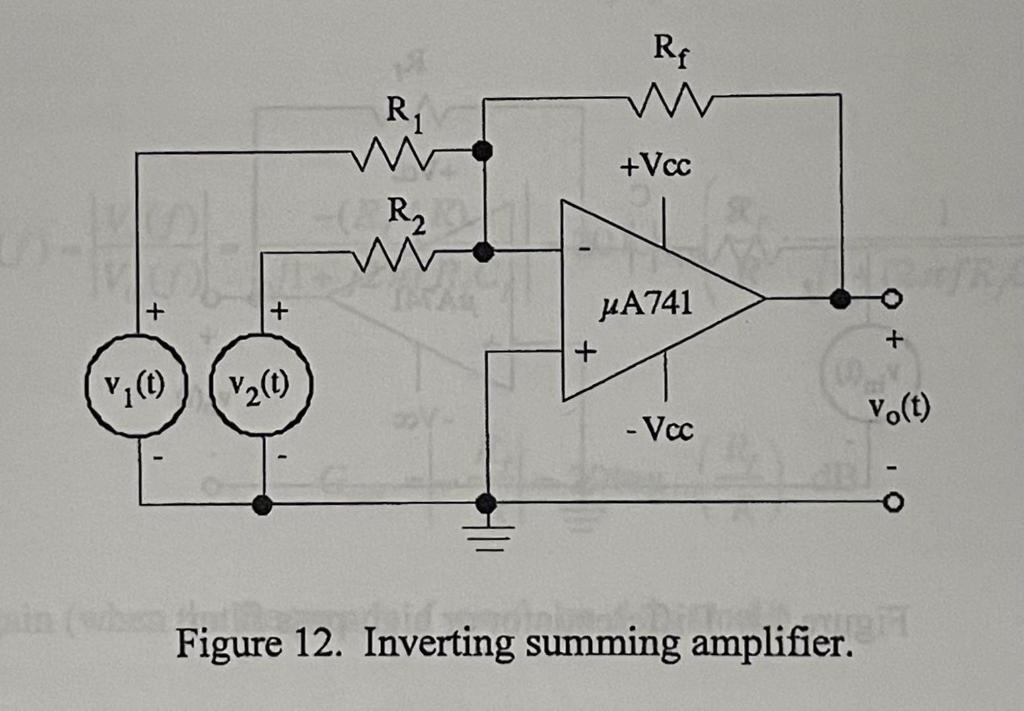 Solved 3. For the inverting summing amplifier of Figure 12, | Chegg.com