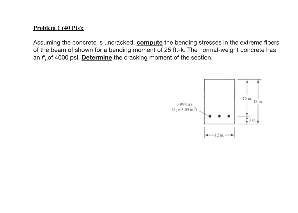 Solved Problem 1 (40 Pts): Assuming the concrete is | Chegg.com Solved Problem 1 (40 Pts): Assuming the concrete is | Chegg.com