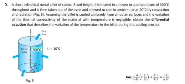 Solved 5. A short cylindrical metal billet of radius, R and | Chegg.com
