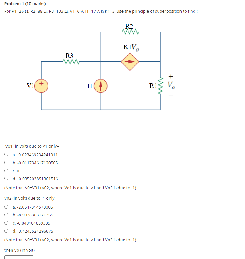 Solved Problem 1 (10 marks): For R1=26 12, R2=88 12, R3=103 | Chegg.com