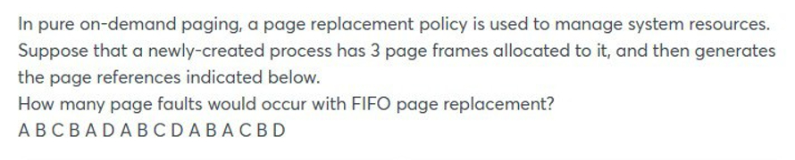Solved In pure on-demand paging, a page replacement policy | Chegg.com