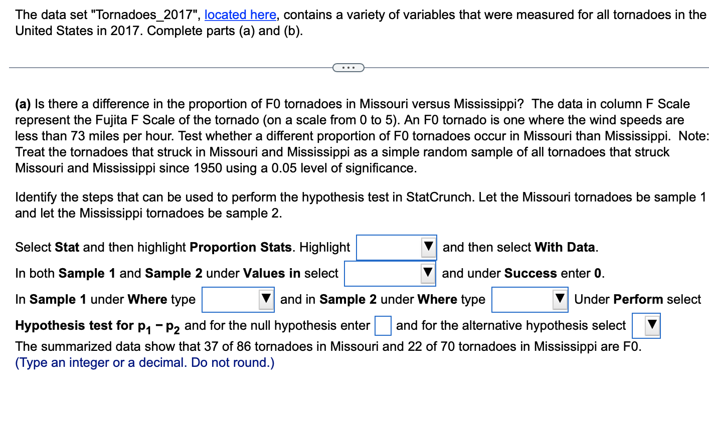 Solved Conduct a test at the α=0.10 level of significance by | Chegg.com