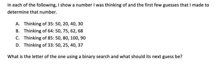 Solved In each of the following, I show a number I was | Chegg.com