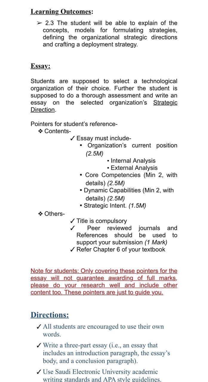 Solved Learning Outcomes: > 2.3 The student will be able to | Chegg.com