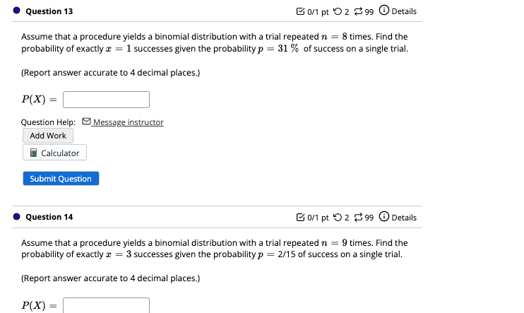Solved Assume that a procedure yields a binomial | Chegg.com
