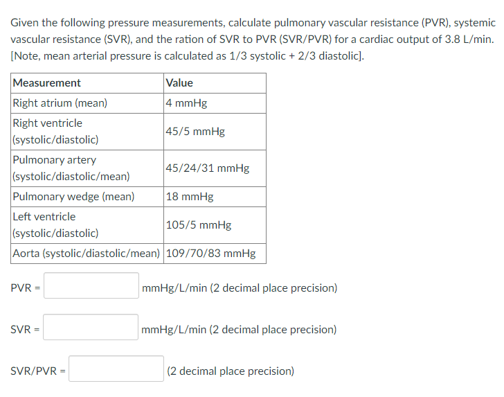 Solved Given the following pressure measurements, calculate | Chegg.com
