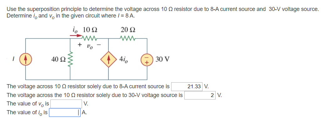 Solved resistor due to 8-A current source and 30-V voltage | Chegg.com