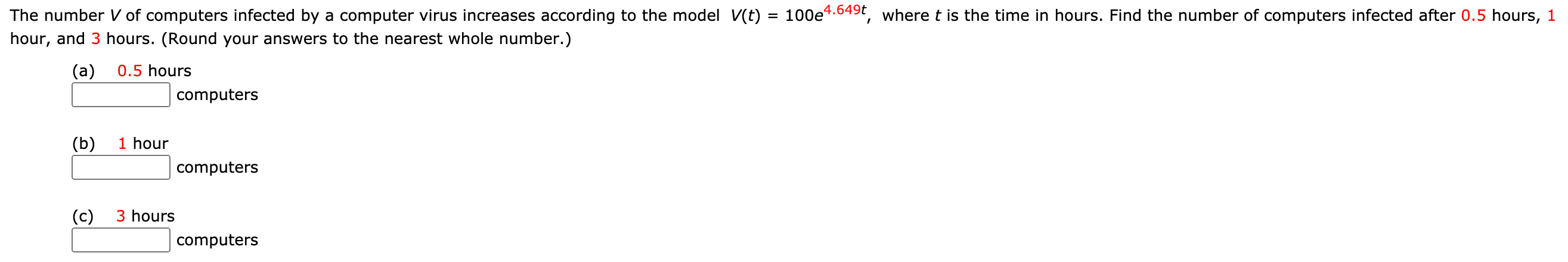 Solved The number V of computers infected by a computer | Chegg.com