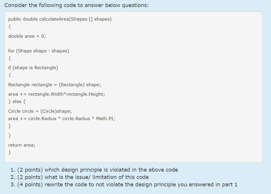 Consider the following code to answer below | Chegg.com
