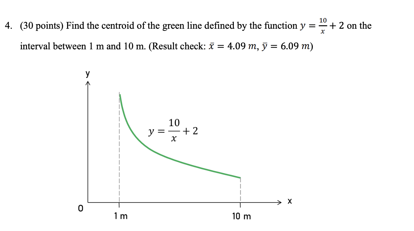 Solved (30 points) Find the centroid of the green line | Chegg.com Solved (30 points) Find the centroid of the green line | Chegg.com