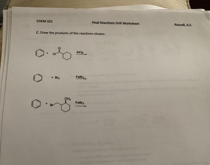Solved A. Draw the products from the following reactions. | Chegg.com
