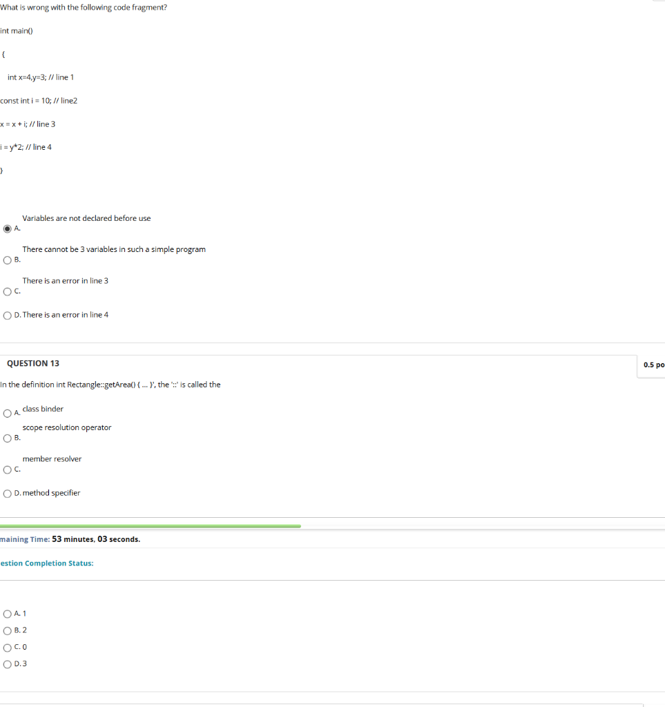 Solved What is wrong with the following code fragment? int | Chegg.com