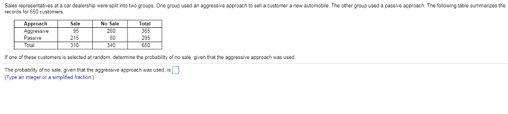 Solved Sales representatives at a car dealership were split | Chegg.com