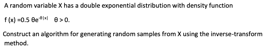 Solved A random variable X has a double exponential | Chegg.com