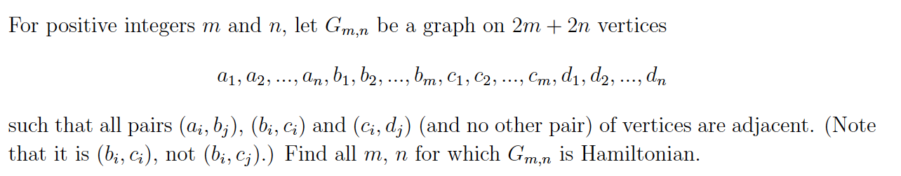 For positive integers m and n, let Gm,n be a graph on | Chegg.com