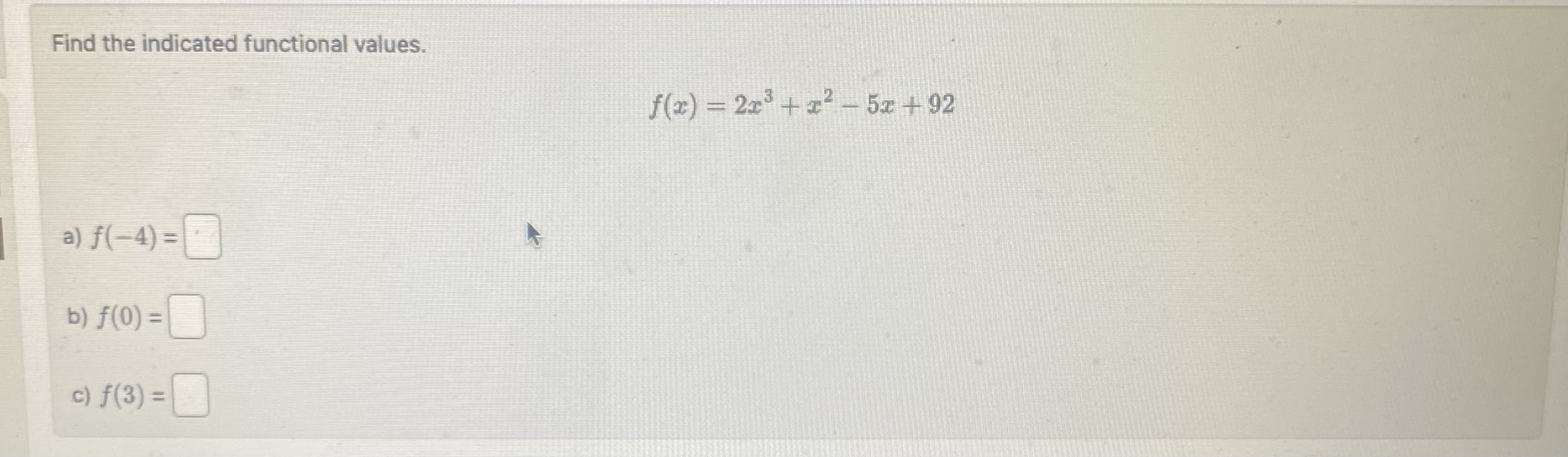 Solved Find the indicated functional values. | Chegg.com