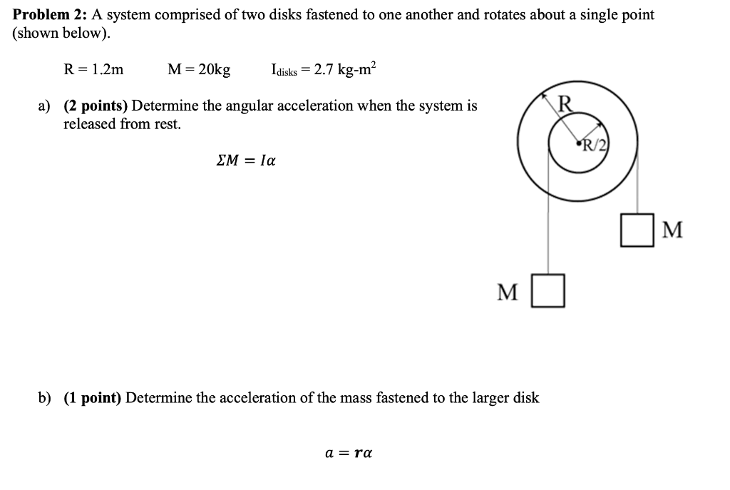 Solved Problem 2: A system comprised of two disks fastened | Chegg.com