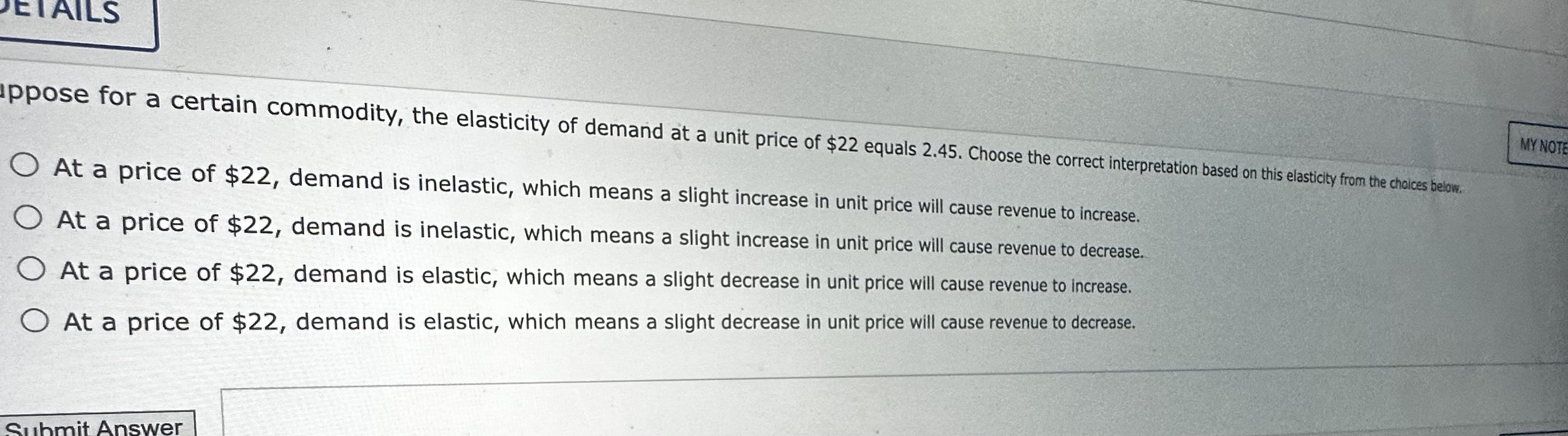 Solved ppose for a certain commodity, the elasticity of | Chegg.com
