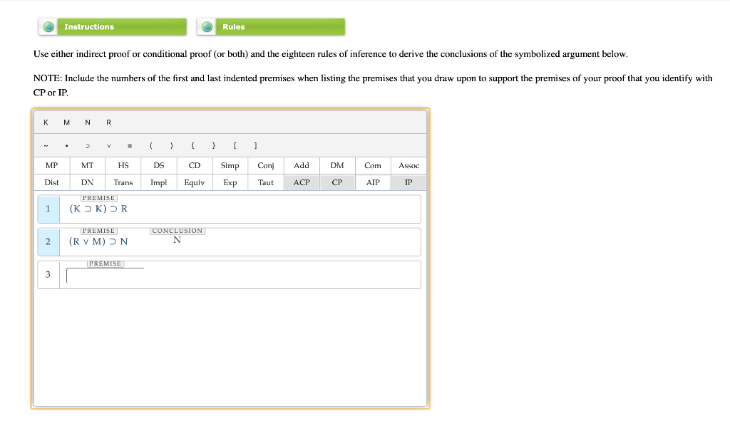 Solved Instructions Rules Use either indirect proof or | Chegg.com