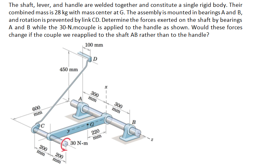 Solved The shaft, lever, and handle are welded together and | Chegg.com