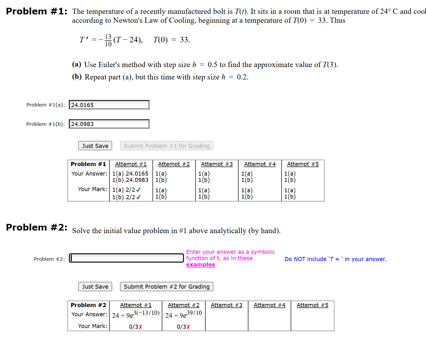 Solved Problem # 2: Solve the initial value problem in ﻿#1 | Chegg.com