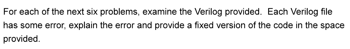 Solved For each of the next six problems, examine the | Chegg.com