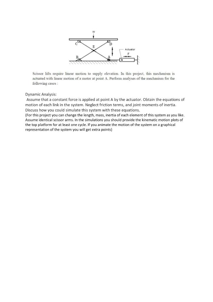 2 थ Actuator F Scissor lifts require linear motion to | Chegg.com