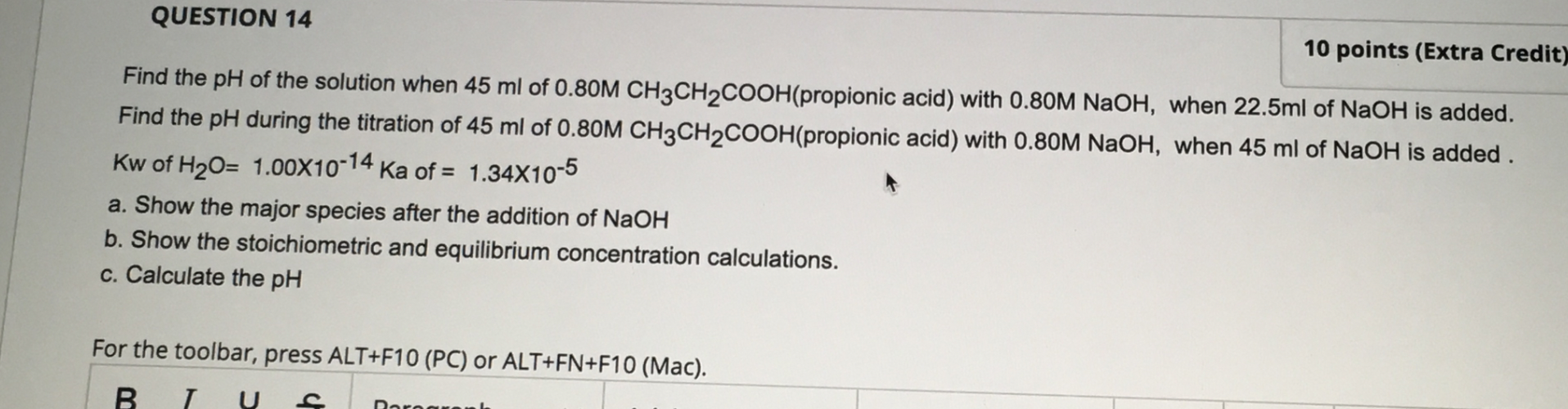 Solved 10 points (Extra Credi Find the pH of the solution | Chegg.com